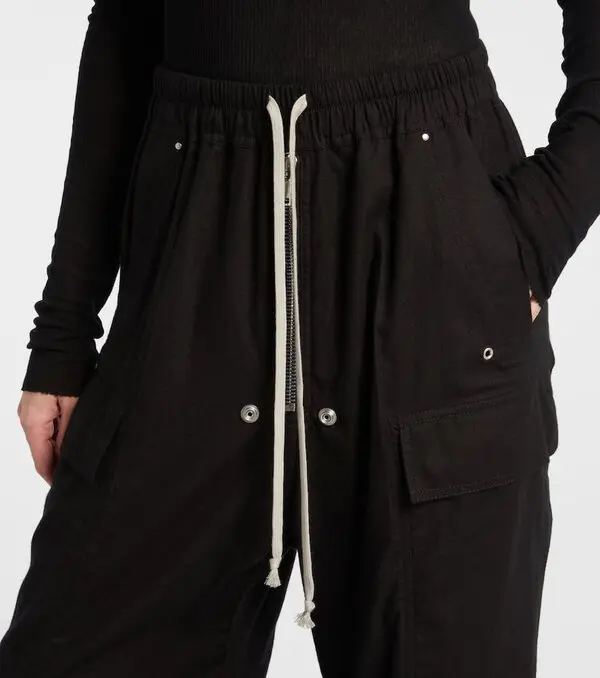 Rick Owens Belas Cotton And Wool Cargo Pants - Black