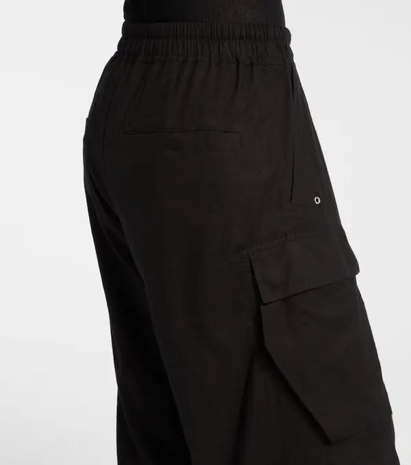 Rick Owens Belas Cotton And Wool Cargo Pants - Black