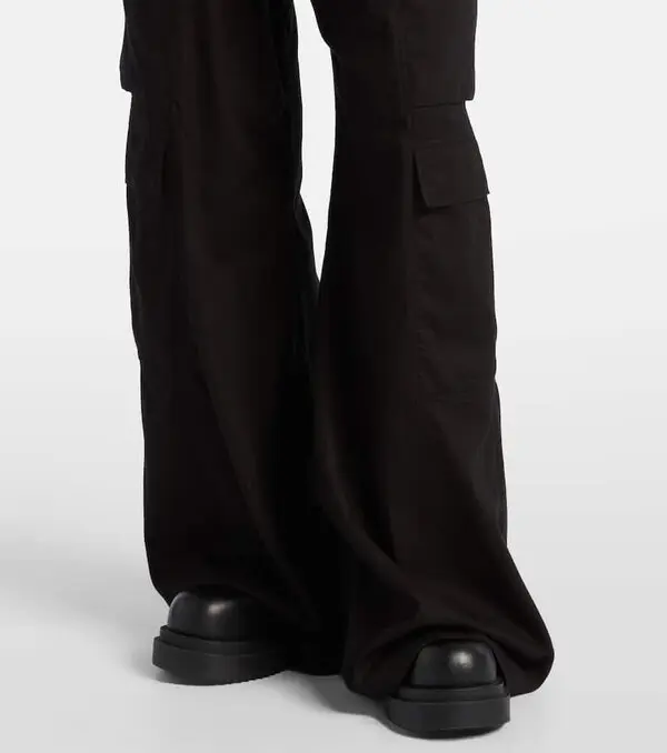 Rick Owens Belas Cotton And Wool Cargo Pants - Black