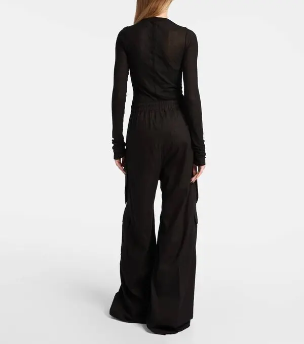 Rick Owens Belas Cotton And Wool Cargo Pants - Black