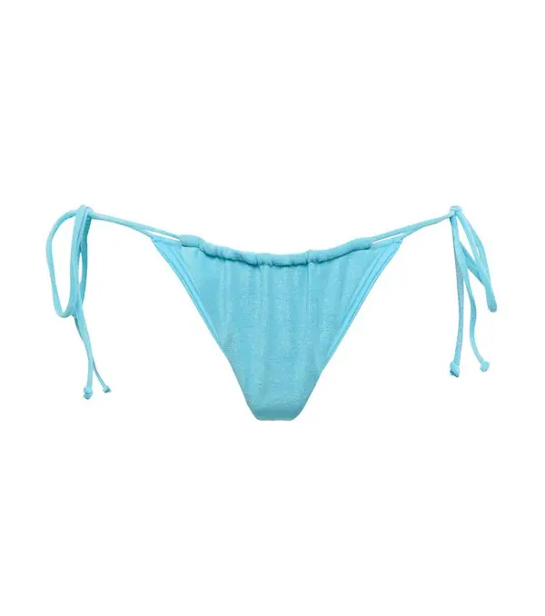 Jade Swim Lana Terry Bikini Bottoms - Blue