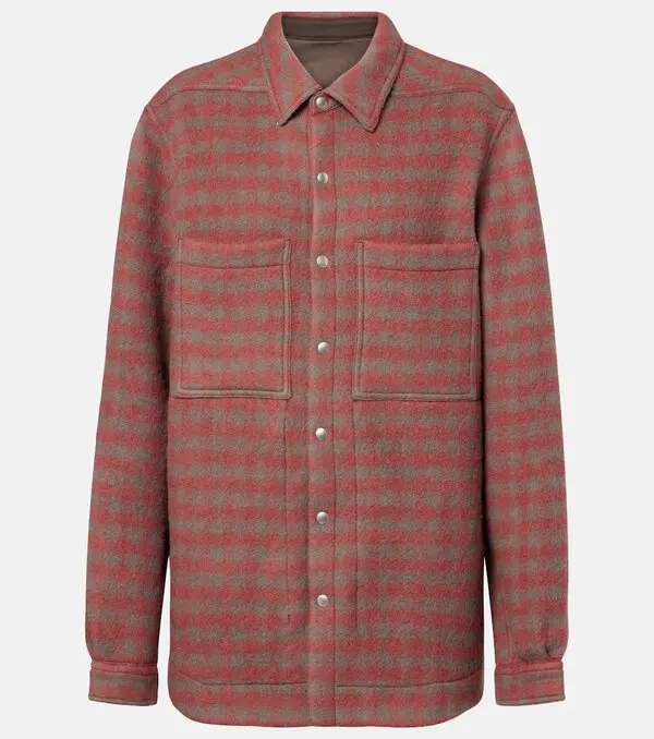 Rick Owens Checked Virgin Wool Overshirt