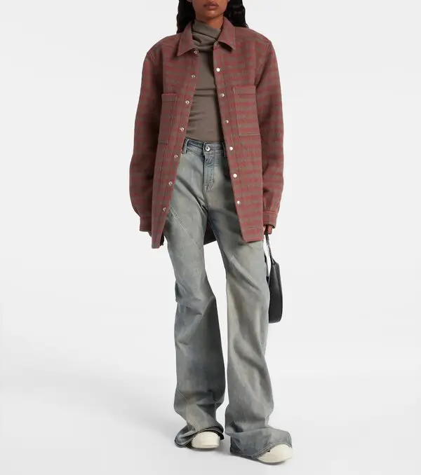 Rick Owens Checked Virgin Wool Overshirt