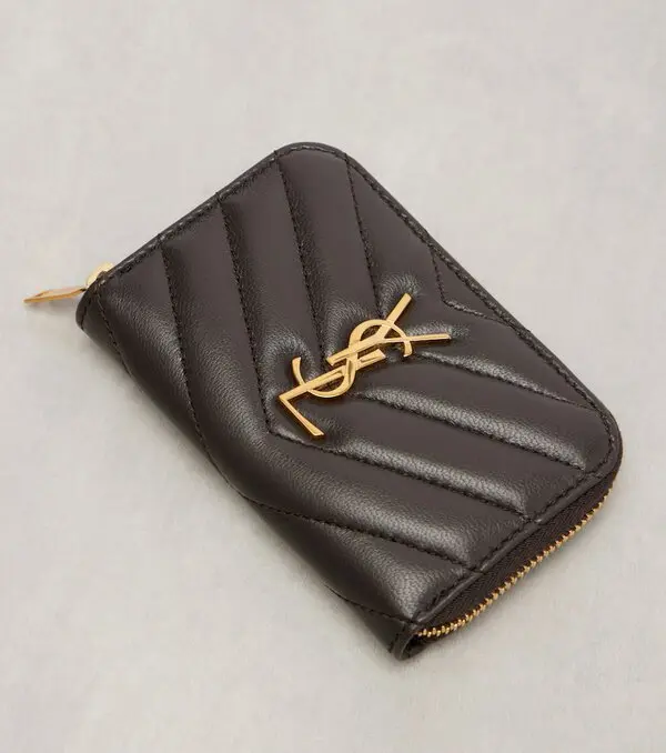 Saint Laurent Cassandre Quilted Leather Card Case
