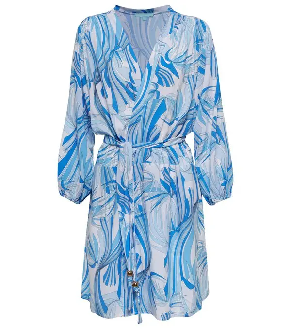 Melissa Odabash Bethany Printed Mini Dress - Blue