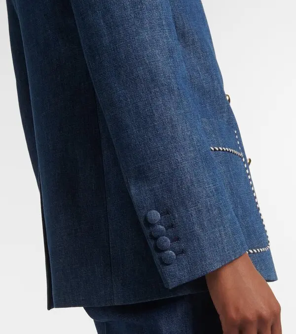 Valentino Garavani Double-breasted Chambray Blazer