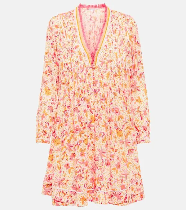 Poupette St Barth Ola Floral Rayon Georgette Minidress - Multicoloured