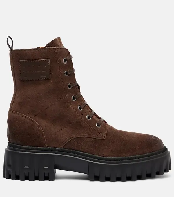 Hogan H700 Suede Combat Boots