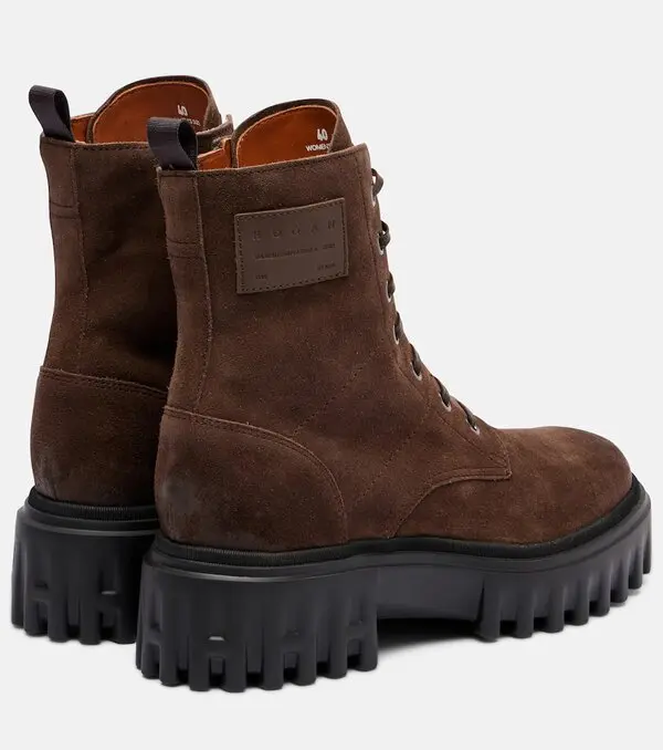 Hogan H700 Suede Combat Boots