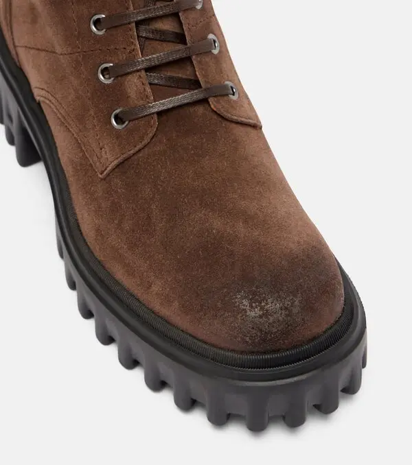 Hogan H700 Suede Combat Boots