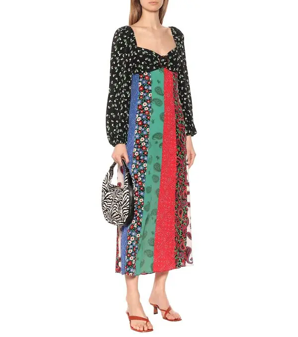 Rixo Ivy Printed Silk Dress