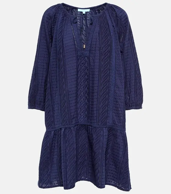 Melissa Odabash Ashley Embroidered Mini Dress - Blue