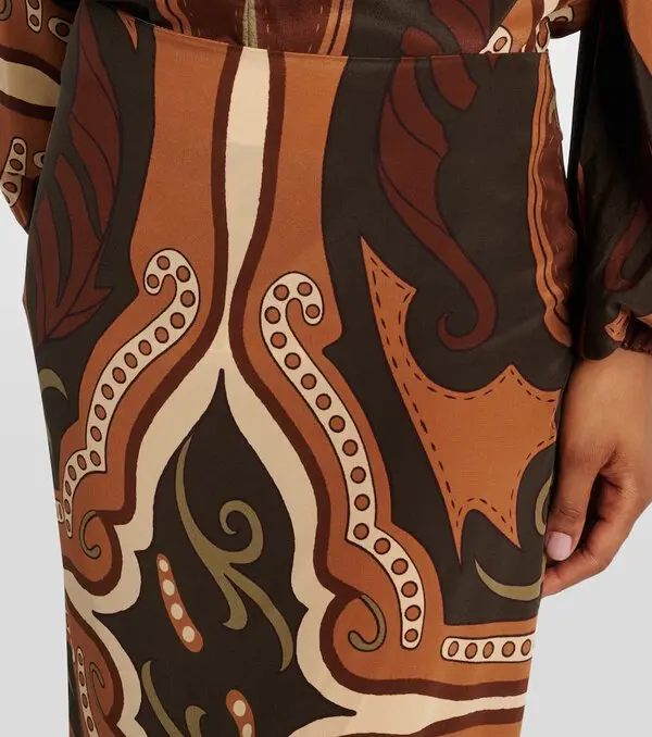 Johanna Ortiz Printed Silk Maxi Skirt - Multicoloured