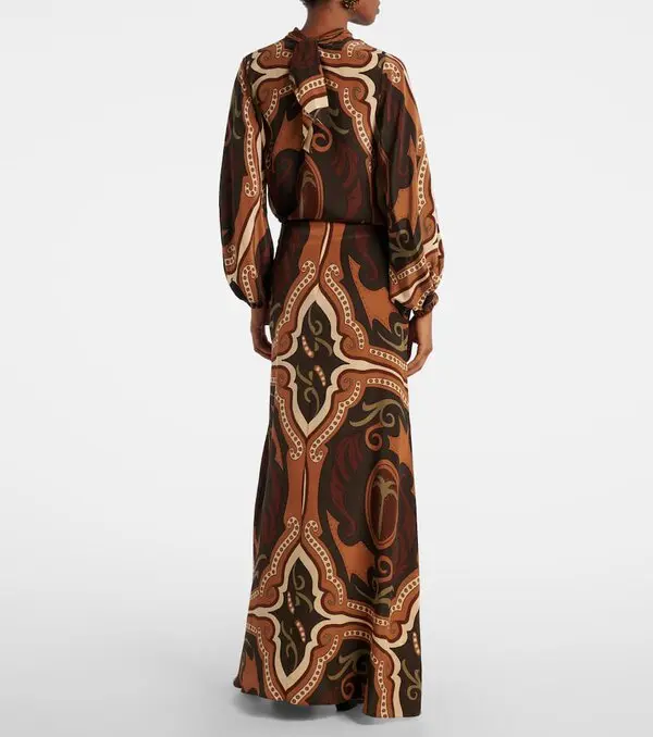 Johanna Ortiz Printed Silk Maxi Skirt - Multicoloured