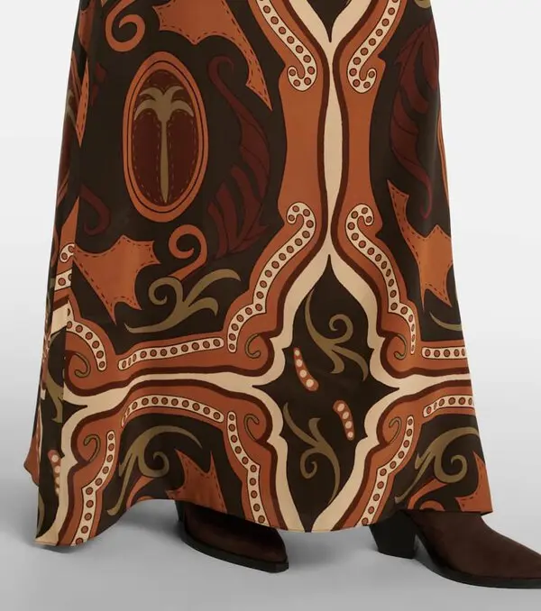 Johanna Ortiz Printed Silk Maxi Skirt - Multicoloured