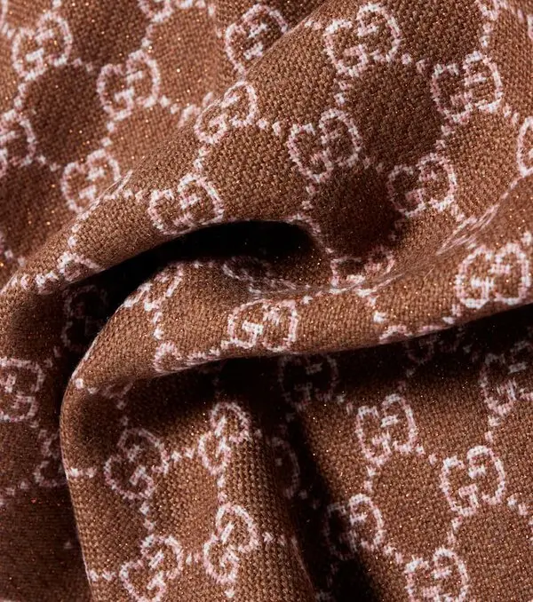 Gucci Gg Wool-blend Jacquard Scarf - Brown
