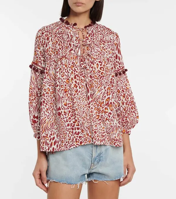 Poupette St Barth Clara Leopard-print Blouse
