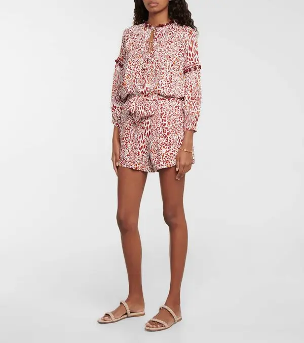 Poupette St Barth Clara Leopard-print Blouse