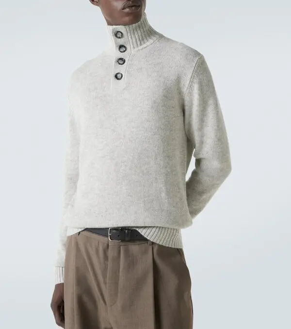 ALLUDE Wool And Cashmere Turtleneck Sweater - Grey