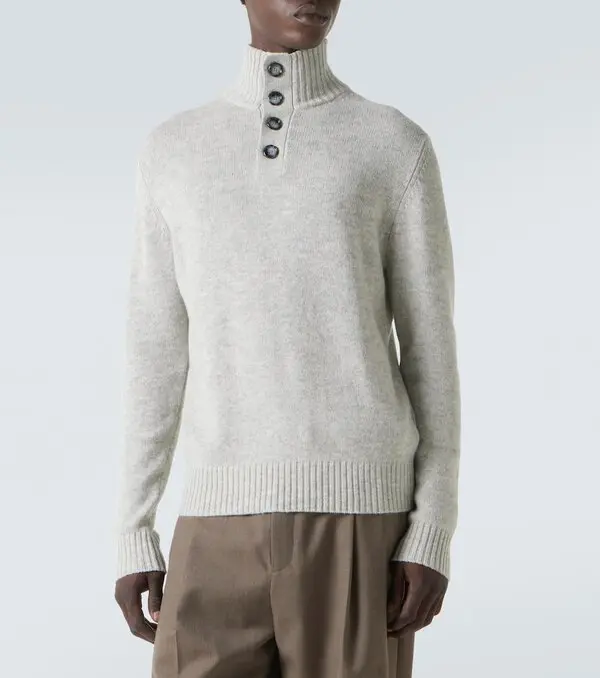 ALLUDE Wool And Cashmere Turtleneck Sweater - Grey