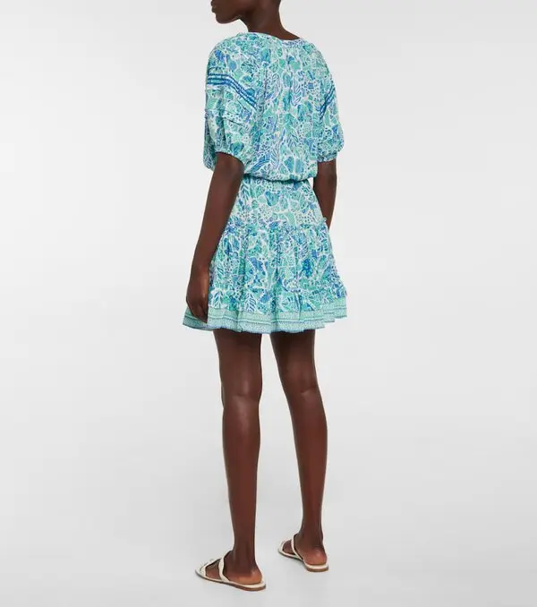 Poupette St Barth Bona Printed Minidress - Blue