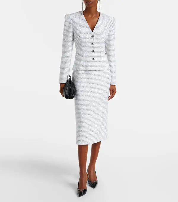 Alessandra Rich Striped Tweed Jacket