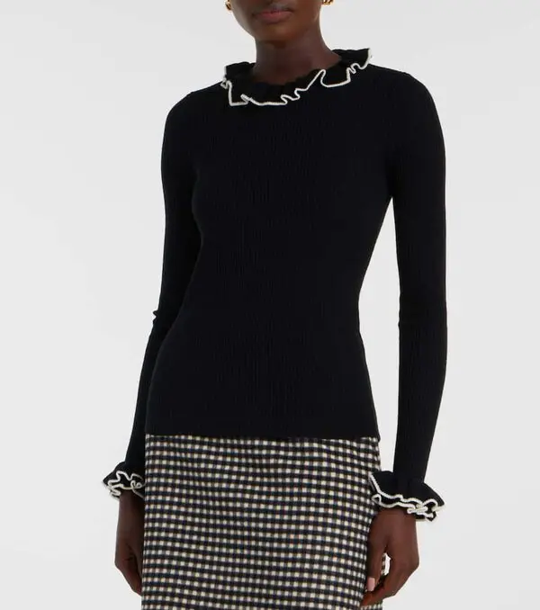 Valentino Garavani Ruffled Virgin Wool Sweater