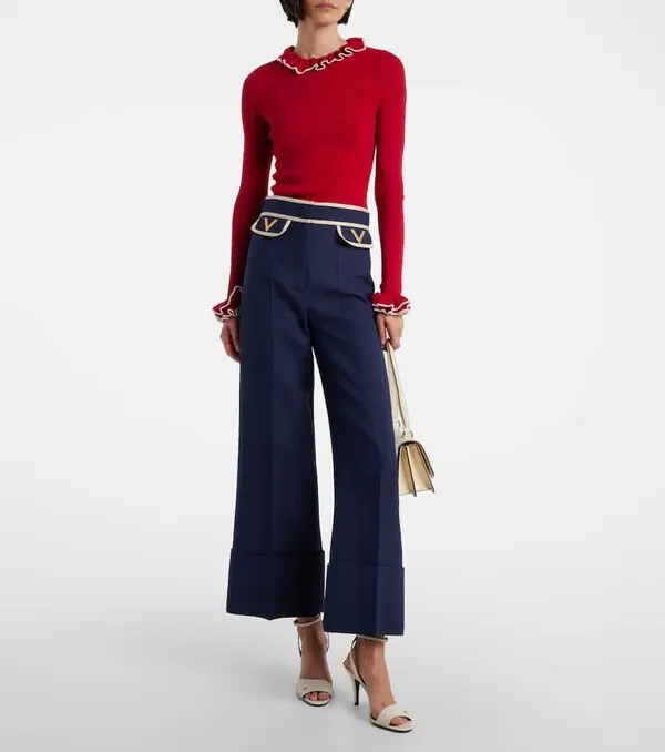 Valentino Garavani Ruffled Virgin Wool Sweater