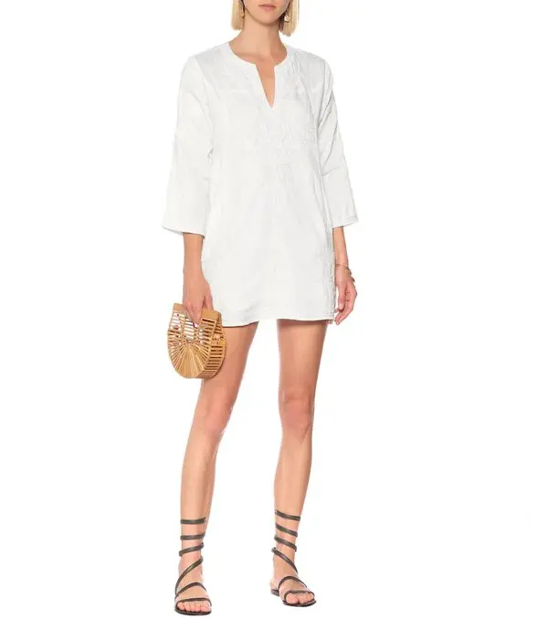 JULIET DUNN Cotton-chambray Mini Dress