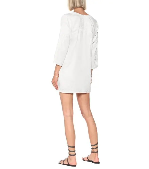 JULIET DUNN Cotton-chambray Mini Dress