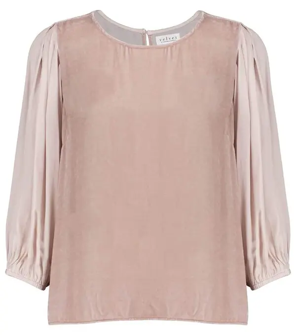 Velvet By Graham & Spencer Elise Silk-blend Blouse - Pink