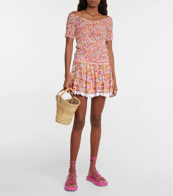 Poupette St Barth Galia Floral Miniskirt