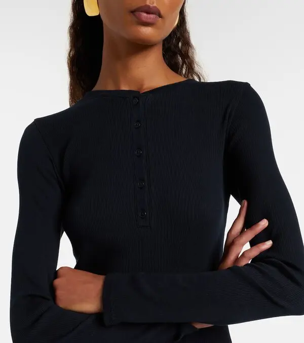 NILI LOTAN Jordan Cotton Henley Shirt