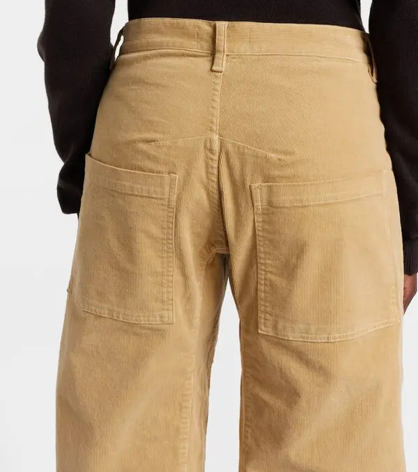NILI LOTAN Shon Corduroy Barrel-leg Pants - Beige
