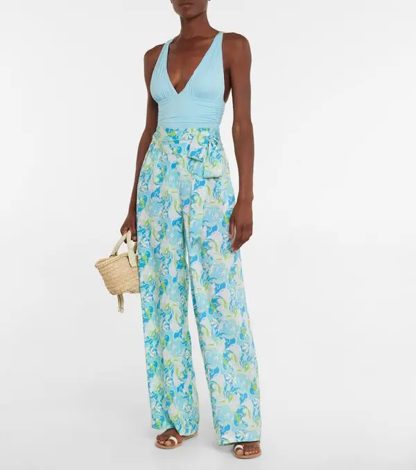 Melissa Odabash Natasha Printed Wide-leg Pants