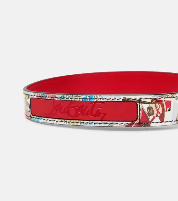 CHRISTIAN LOUBOUTIN Loubicollar M Printed Leather Dog Collar