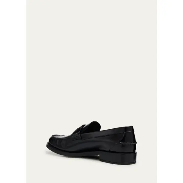 Prada Leather Ruched Penny Loafers