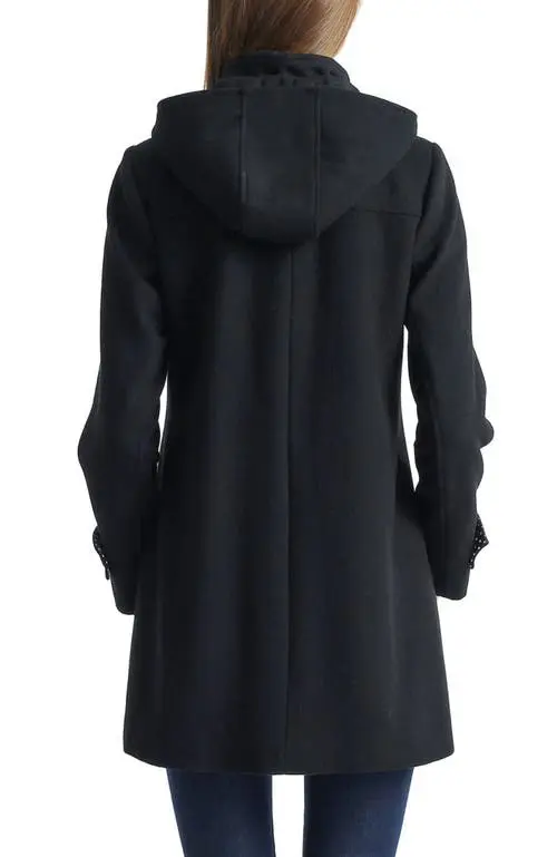KIMI + KAI Maternity Duffle Wool Coat - Black