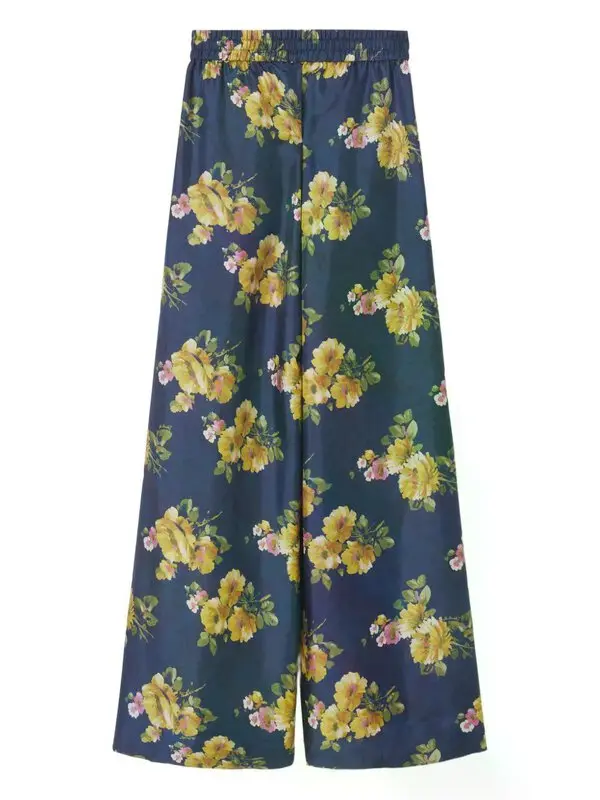 La DoubleJ Floral-print Palazzo Pants - Blue