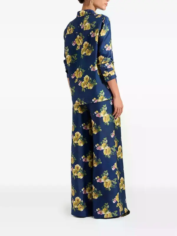 La DoubleJ Floral-print Palazzo Pants - Blue