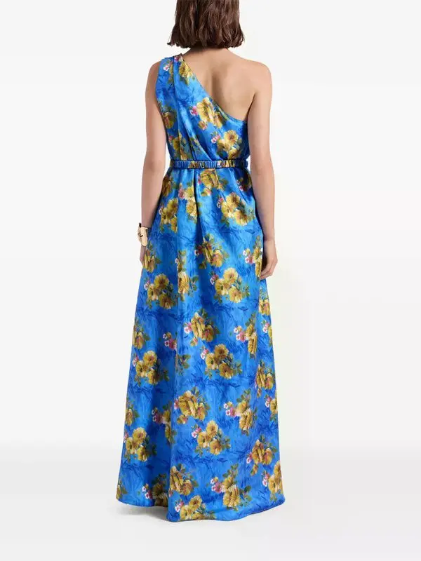 La DoubleJ Roy One-shoulder Floral-print Midi Dress