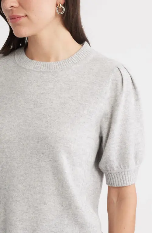 Caslon Puff Sleeve Wool & Cashmere Sweater - Grey Light Heather
