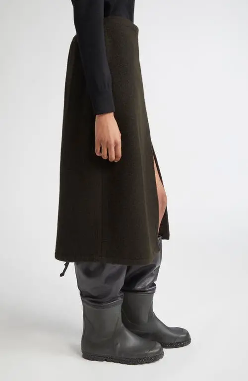 RIER Wool Fleece Wrap Midi Skirt