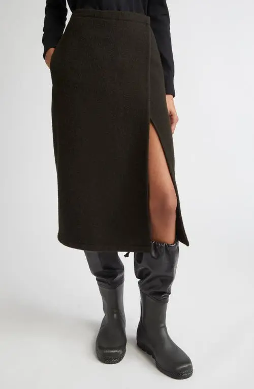 RIER Wool Fleece Wrap Midi Skirt