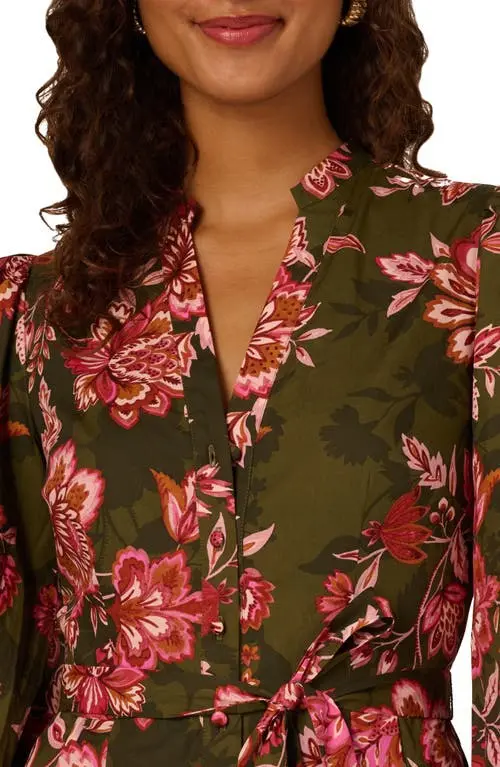 Adrianna Papell Print Tie Waist Romper