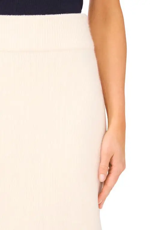 Ted Baker London Ribbed Knit Side Slit Skirt - Warm White