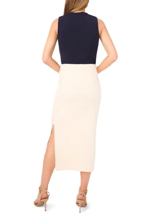 Ted Baker London Ribbed Knit Side Slit Skirt - Warm White