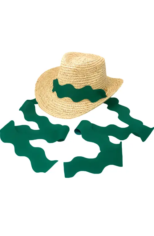 BITS & BOWS Coastal Cowgirl Straw Cowboy Hat - Green