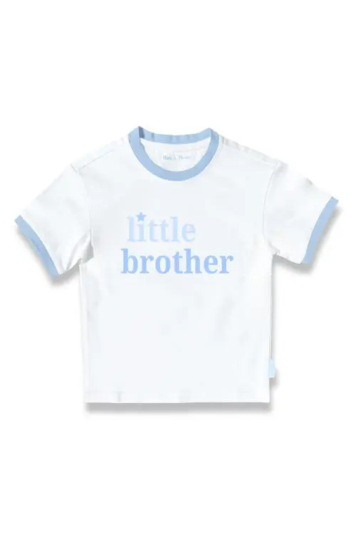 BITS & BOWS Little Brother T-shirt - White/blue