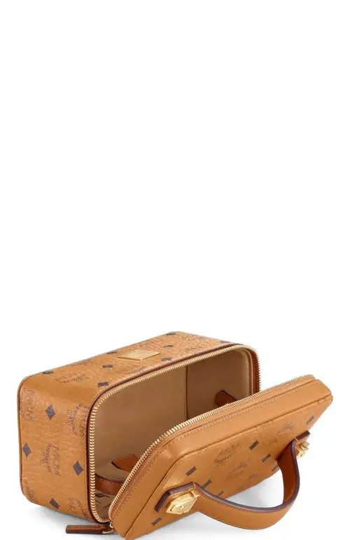Mcm Rockstar Vanity Case In Visetos Original - Brown